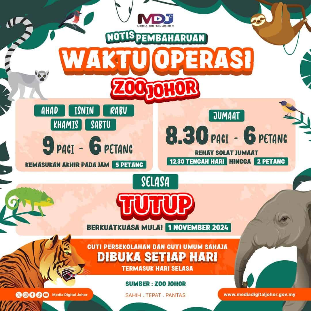 Zoo Johor: Waktu Operasi & Harga Tiket 2025